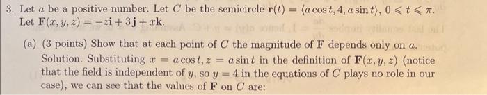 Solved Let a be a positive number. Let C be the semicircle | Chegg.com