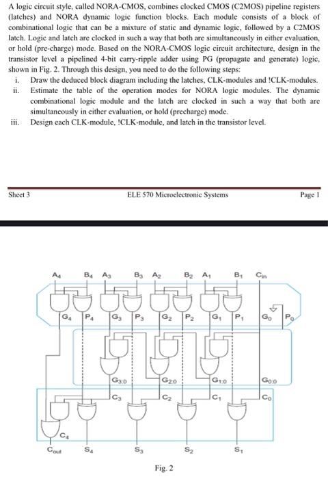 Solved A logic circuit style, called NORA-CMOS, combines | Chegg.com