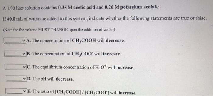 Solved A 1.00 liter solution contains 0.35 M acetic acid and | Chegg.com