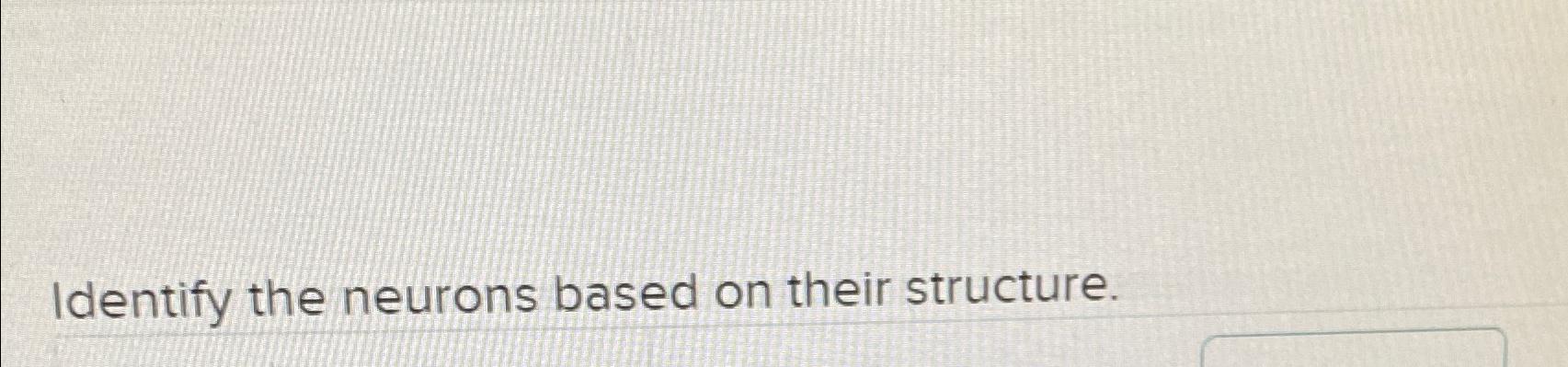 Solved Identify the neurons based on their structure. | Chegg.com