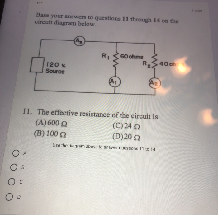 Solved 11 - 1 point Base your answers to questions 11 | Chegg.com