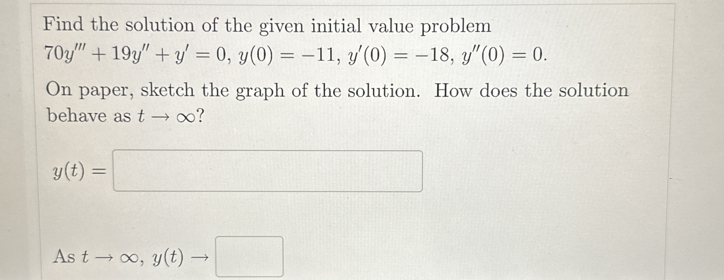 Solved Find the solution of the given initial value | Chegg.com