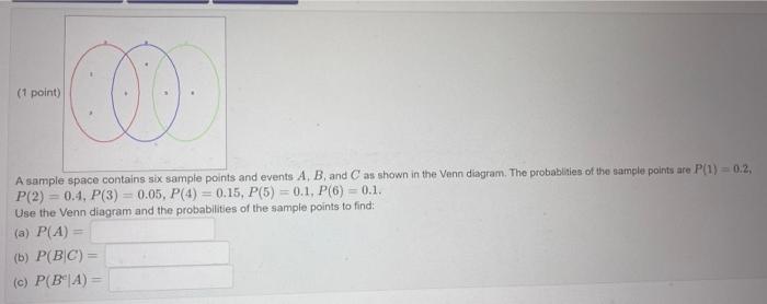 Solved A sample space contains six sample points and events | Chegg.com