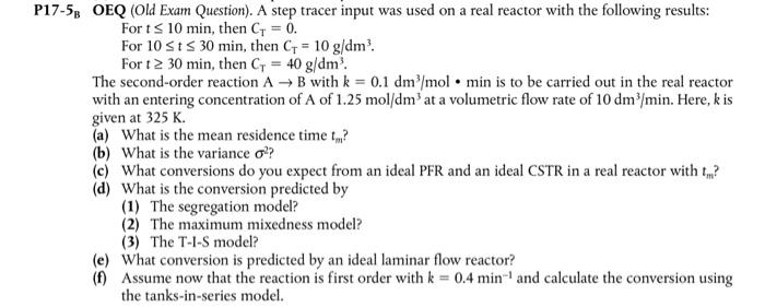 Solved 17-5 5B OEQ (Old Exam Question). A step tracer input | Chegg.com