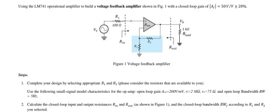 Solved Using the LM741 operational amplifier to build a | Chegg.com