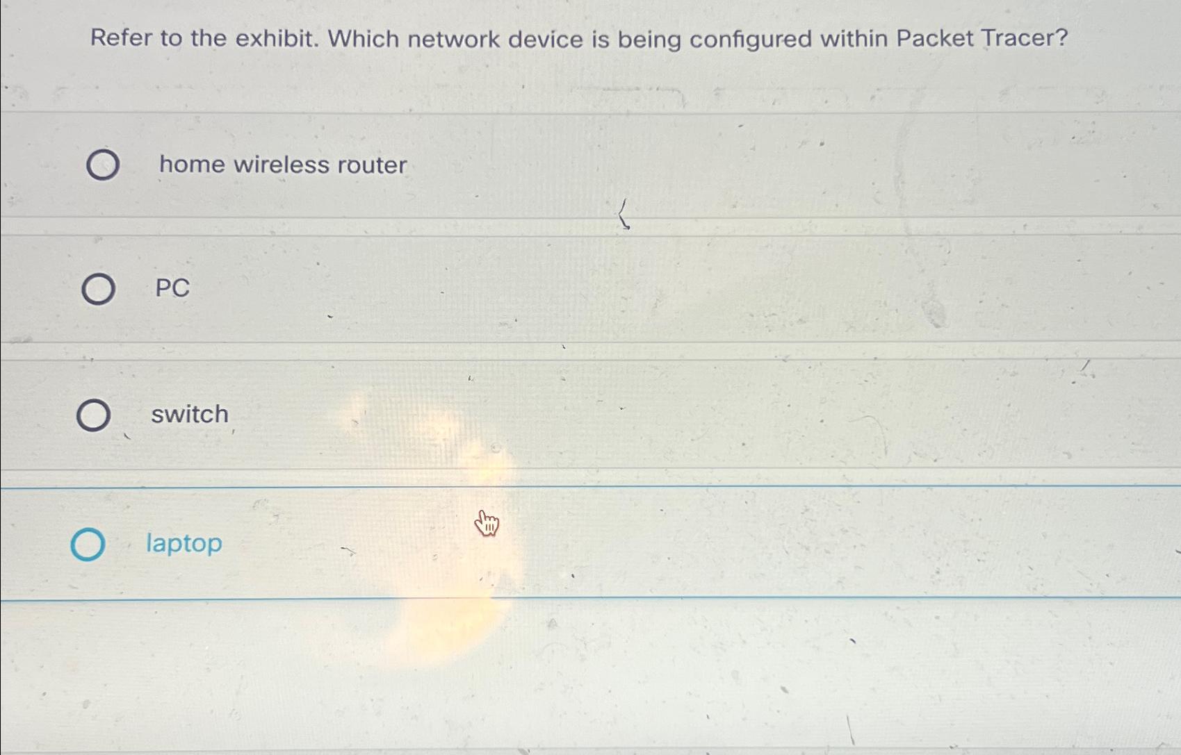 Solved Refer to the exhibit. Which network device is being | Chegg.com