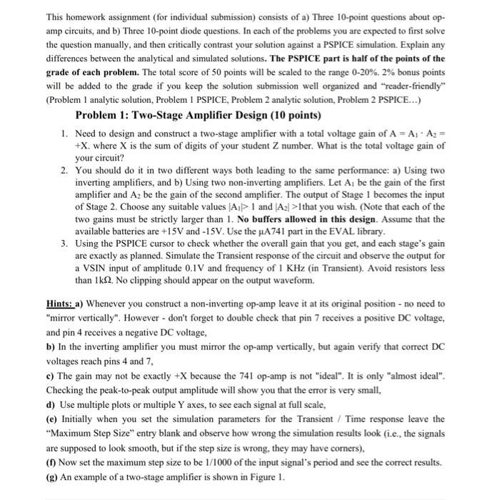 This homework assignment (for individual submission) | Chegg.com