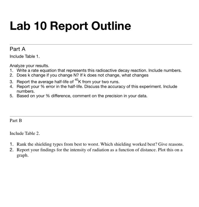 Solved Part A Include Table 1. Analyze your results. 1. | Chegg.com