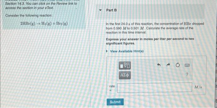 Solved Part B Section 14.3. You can click on the Review link | Chegg.com