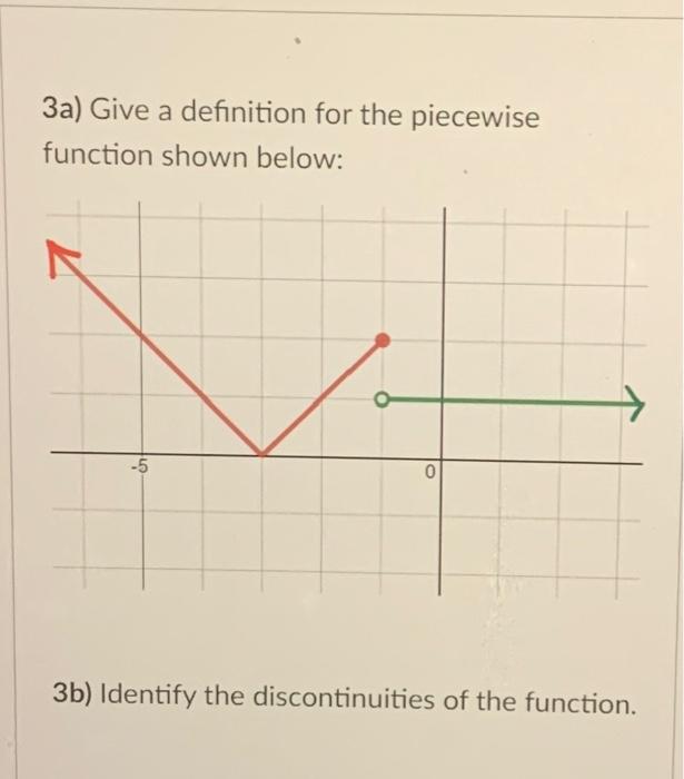Solved 3a) Give a definition for the piecewise function | Chegg.com