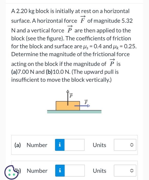 Solved A 2.20 kg block is initially at rest on a horizontal | Chegg.com