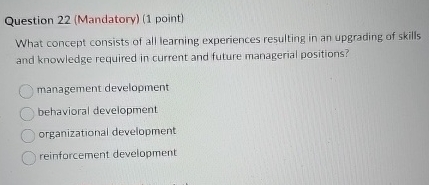 Solved Question 22 (Mandatory) (1 ﻿point)What concept | Chegg.com