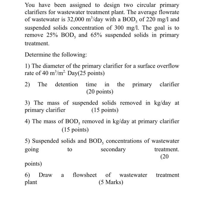 Solved You have been assigned to design two circular primary | Chegg.com