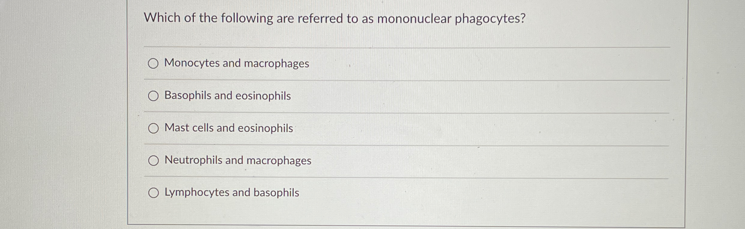 Solved Which of the following are referred to as mononuclear | Chegg.com