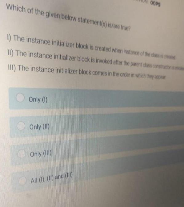 Solved Which of the given below statement(s) is/are true? 1) | Chegg.com