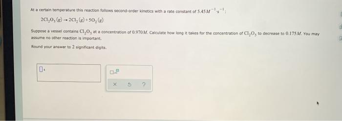 Solved At a certain temperature this reaction follows | Chegg.com