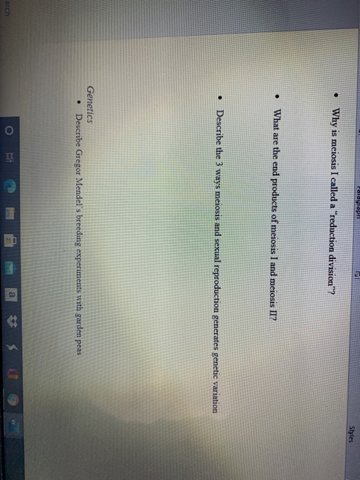 Solved Bellaglar Styles • Why is meiosis I called a | Chegg.com