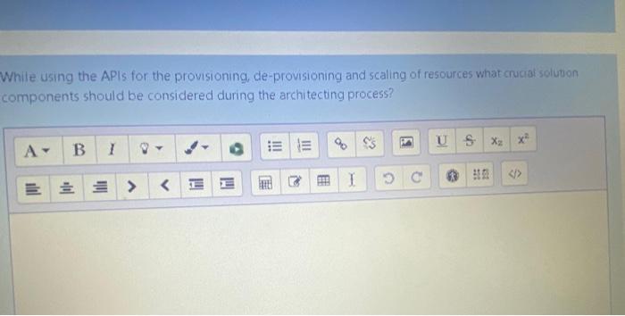 Solved While using the APIs for the provisioning, | Chegg.com