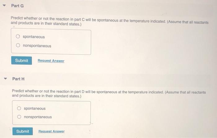 Solved Part A AH = + 127 kJ; AS = - 250 J/K;T = 291 K IVALO | Chegg.com