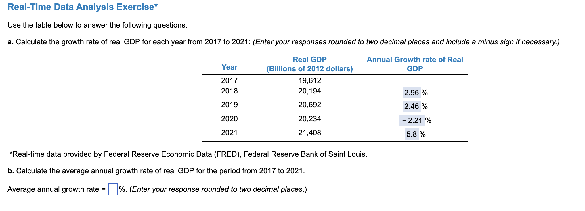 Solved Real-Time Data Analysis Exercise*Use the table below | Chegg.com