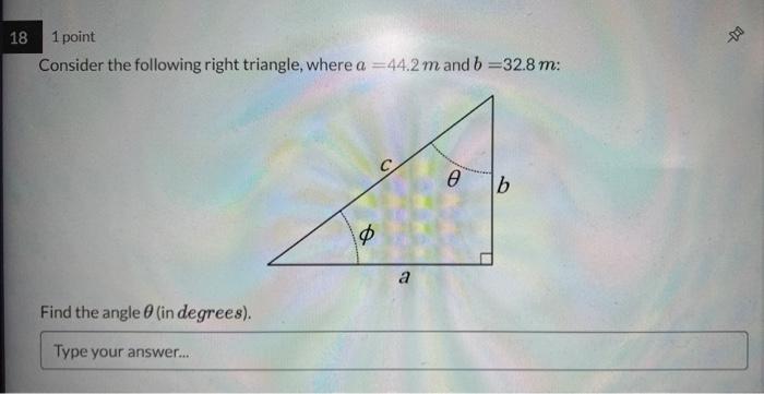 Solved 1 point Consider the following right triangle, where | Chegg.com