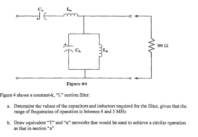 Solved Figure #4Figure 4 ﻿shows a constant-k, "L" ﻿section | Chegg.com
