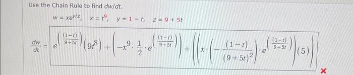 Solved Use the Chain Rule to find dw/dt. | Chegg.com