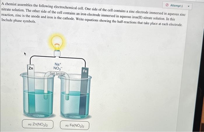 Solved write the anode half reaction and write the cathode | Chegg.com