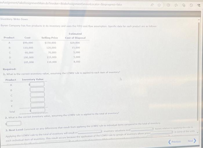 Solved Inventory Write-Down Bequired: 1. What is the correct | Chegg.com