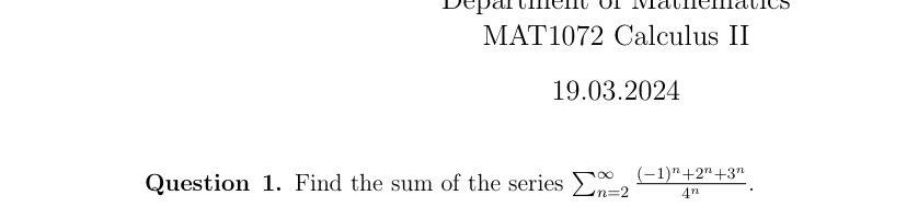 Solved MAT1072 ﻿Calculus II19.03.2024Question 1. ﻿Find the | Chegg.com