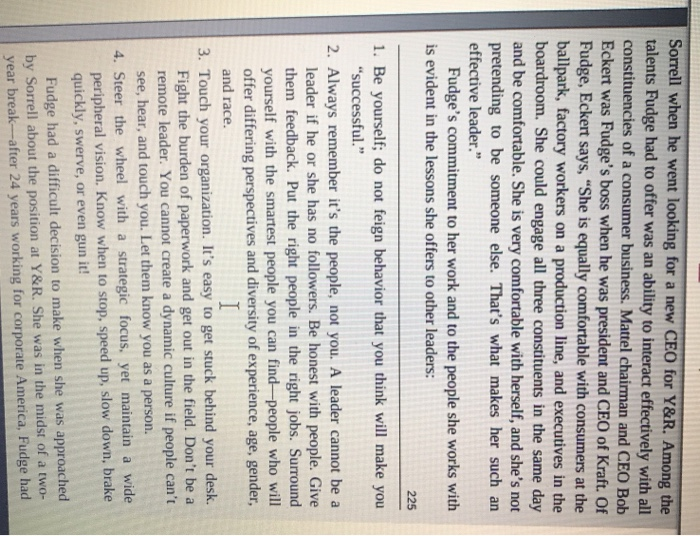 Solved Minicase Lessons on Leadership from Ann Fudge How do | Chegg.com