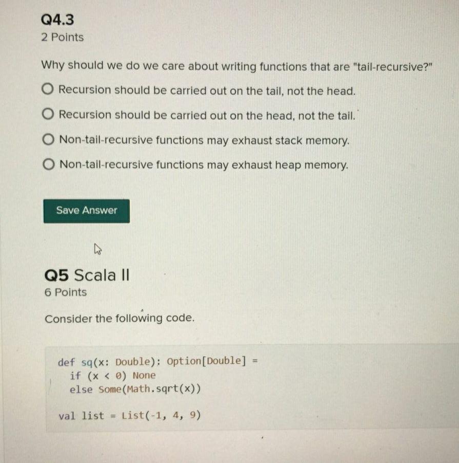 Solved Scala is most closely associated with which | Chegg.com