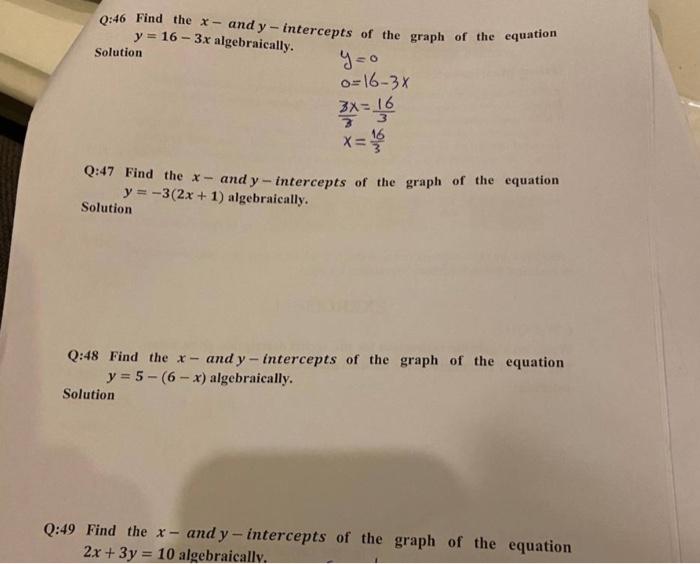 Solved Q:46 Find the x-and y-intercepts of the graph of the | Chegg.com