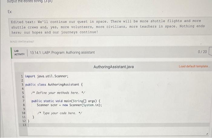 Solved 13.14 LAB*: Program: Authoring assistant Note: | Chegg.com