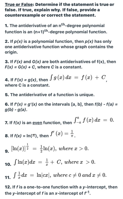 Solved True or False: Determine if the statement is true or | Chegg.com