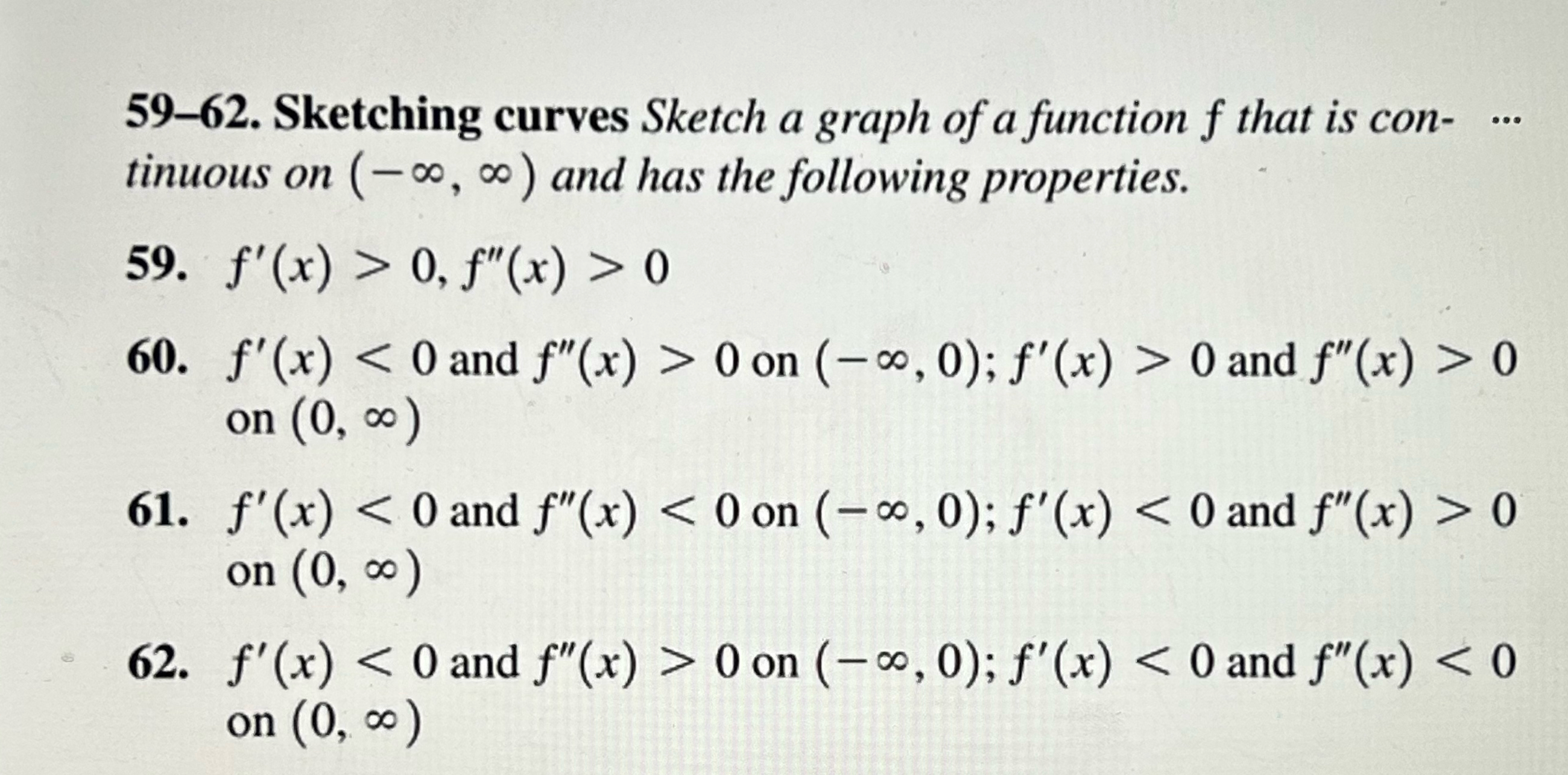 Solved 59-62. ﻿Sketching curves Sketch a graph of a function | Chegg.com