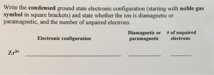 Solved Write the condensed ground state electronic | Chegg.com