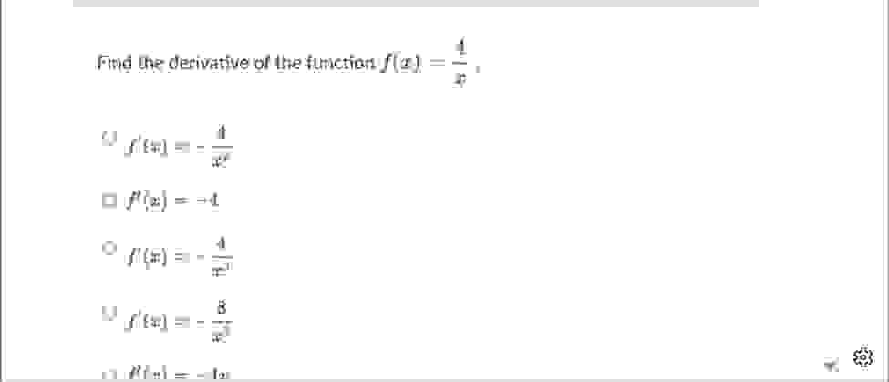 Solved Find the derivative of the function f(x)=4x | Chegg.com