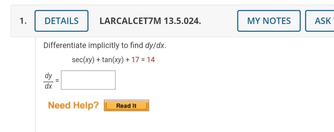 Solved Differentiate implicitly to find dy/dx. | Chegg.com