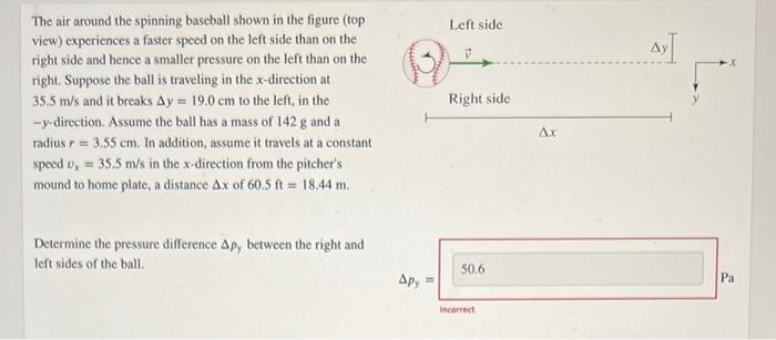 Solved Left side 7 The air around the spinning baseball | Chegg.com