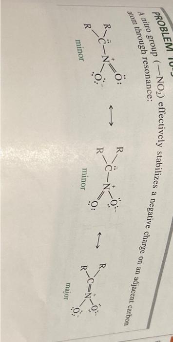 Solved A nitro group (-NO₂) effectively stabilizes a | Chegg.com