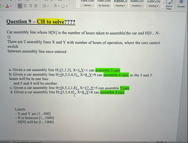 Solved Question 9-CH to solve????Car assembly line where | Chegg.com