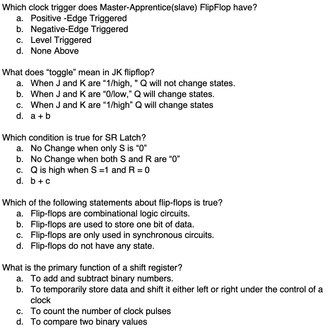 Solved Which clock trigger does Master-Apprentice(slave) | Chegg.com