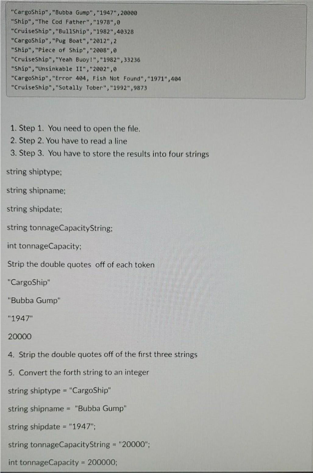 Solved Ship, Cruise Ship and CargoShip Classes Design a Ship | Chegg.com