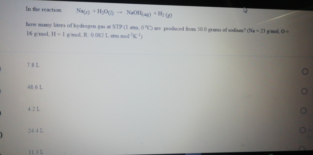 Solved In the reaction Na(s) + H2O(1) NaOH(aq) + H2(g) how | Chegg.com