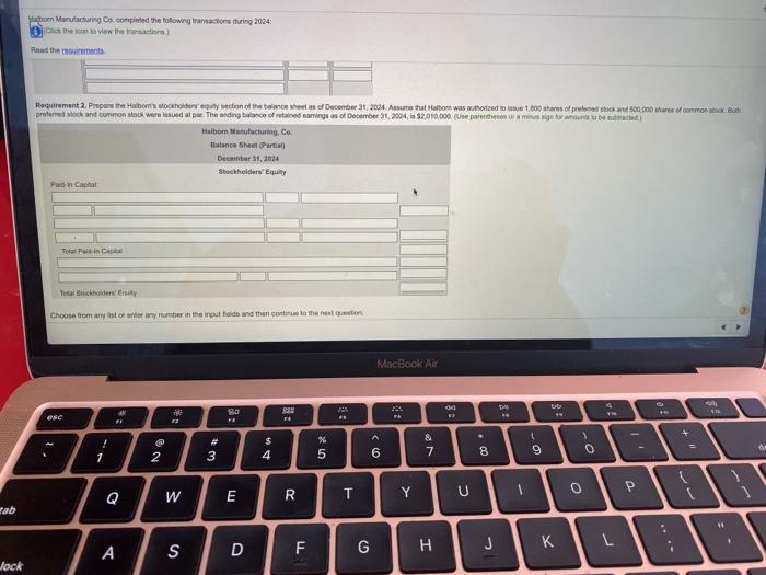 Solved Halbom Marstacturing Co. comited the following | Chegg.com