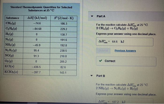 Solved Standard Thermodynamic Quantities for Selected | Chegg.com