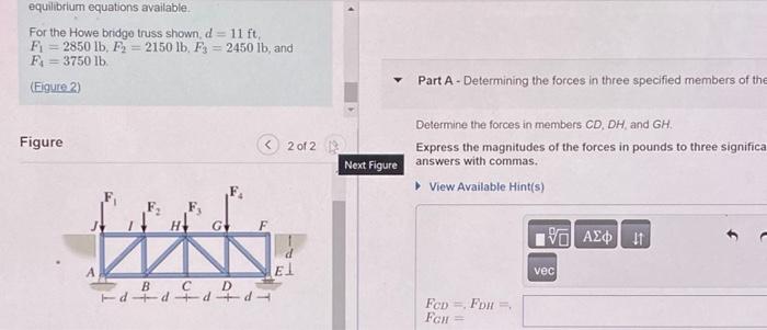 Solved equilibrium equations available. For the Howe bridge | Chegg.com