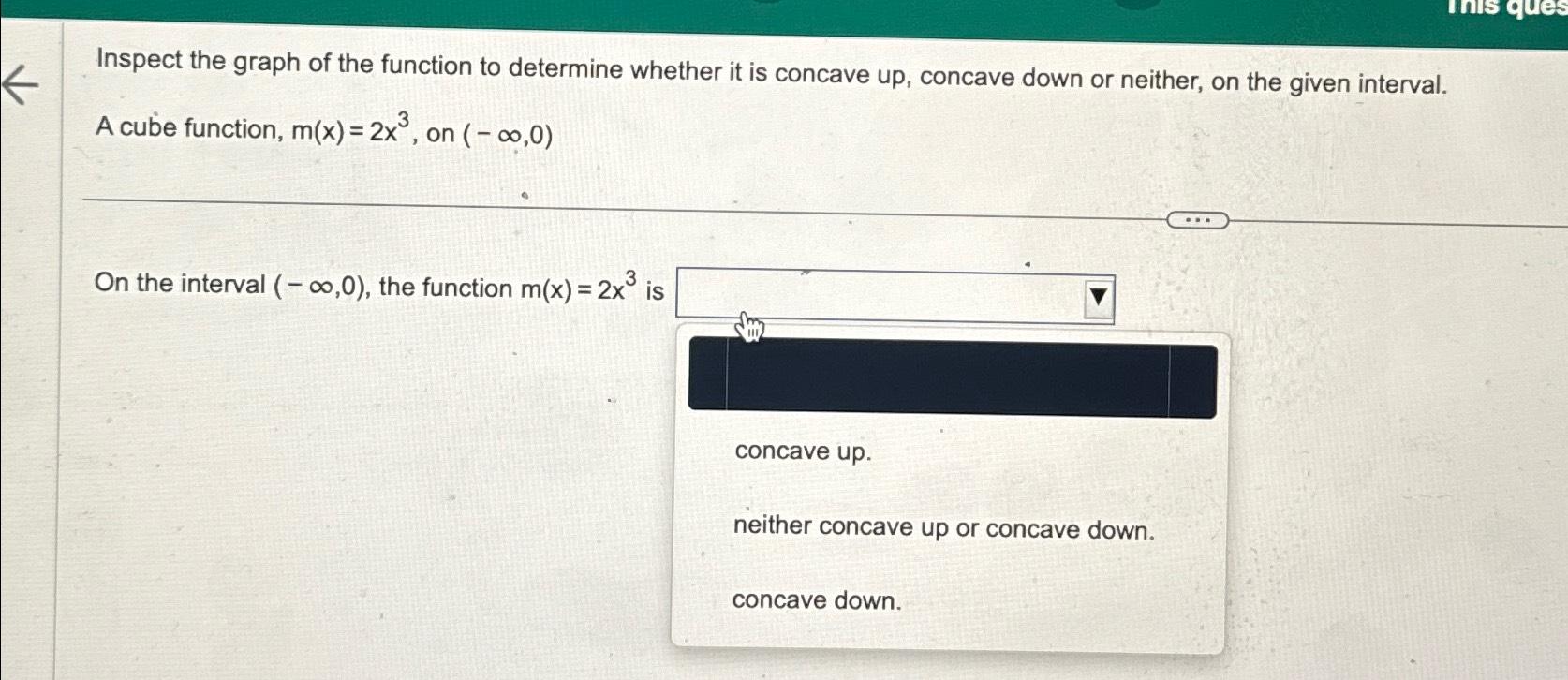 Solved Inspect the graph of the function to determine | Chegg.com