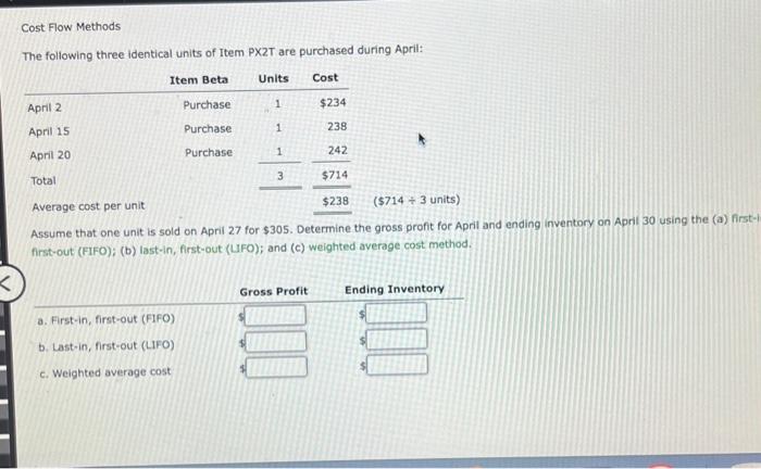 Solved Cost Flow Methods The following three identical units | Chegg.com